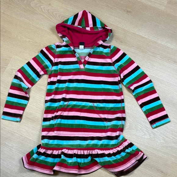 GAP | Dresses | Vintage Gap Kids Multicolor Striped Velour Hooded Dress ...